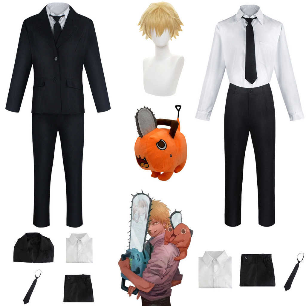 § Anime Chainsaw Man Denji Cosplay Costume Black Suits Casual Uniform ...