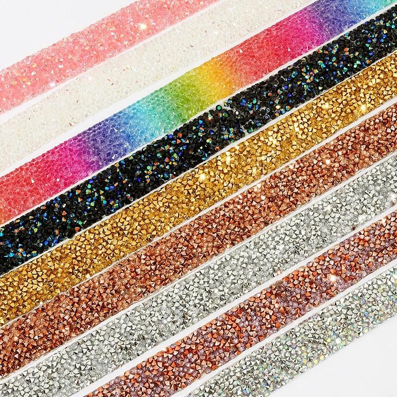 DUCTYSTAL Rhinestone Chain Hot Fix Bling Rhinestone Trim Sticker for ...