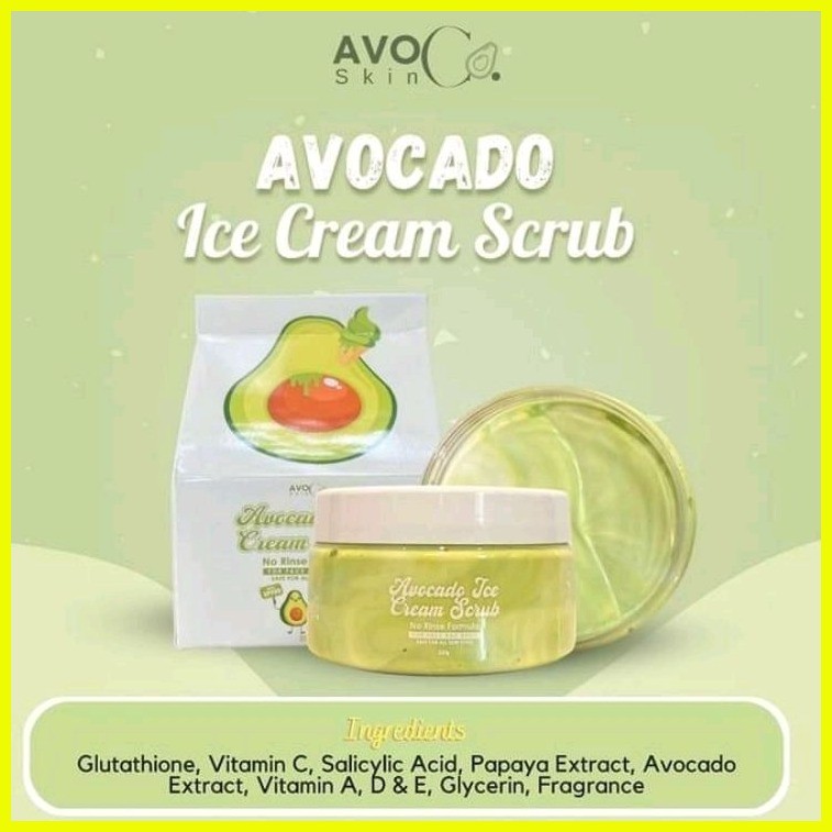 ☢ ♧ § Avo Skin Co. Avocado Ice Cream Scrub face body no rinse formula spf50 exfoliating | Shopee ...