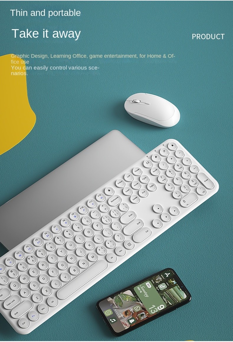 BOW rechargeable 2.4g wireless keyboard and mouse set plug and play ...