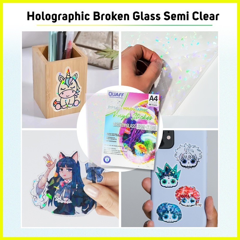§ A4 Size Waterproof QUAFF Printable Hologram Vinyl Inkjet Sticker 210mm x 297mm | Shopee ...