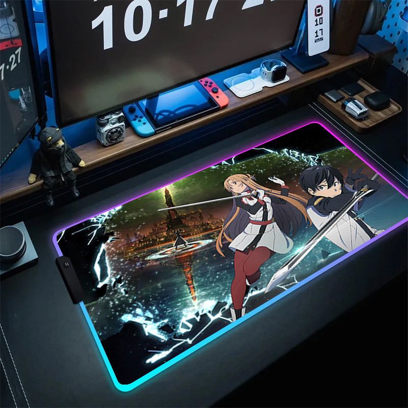Computer Led Mousepad Mause Pad Sword Art One Desk Protector Pad With ...