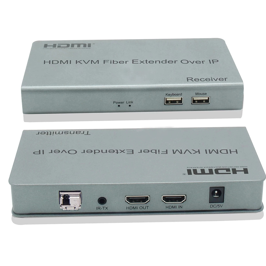 HDMI Fiber Optic USB KVM Extender over Sing LC Fiber Optical Cable 20Km ...