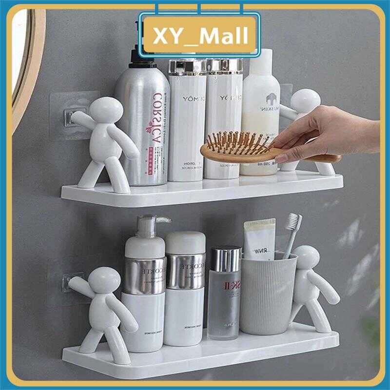 Hanging Bathroom Human Hook Rack Floating Wall Ledge Plastic Organizer ...