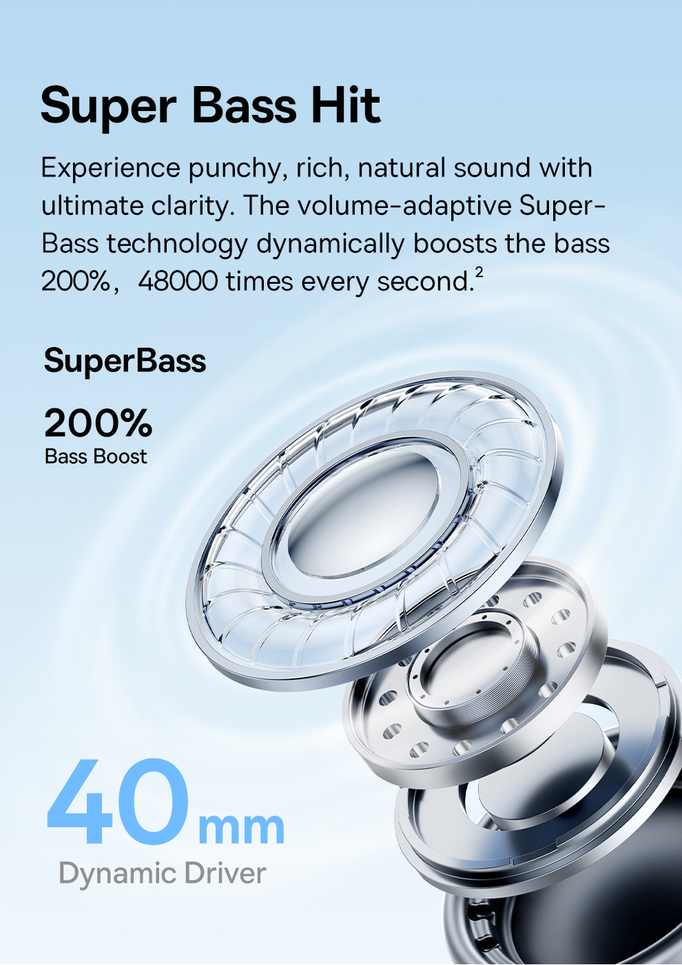 Baseus Bass BH1 Lite Wireless Headphones Bluetooth 6.0 Smart APP ...