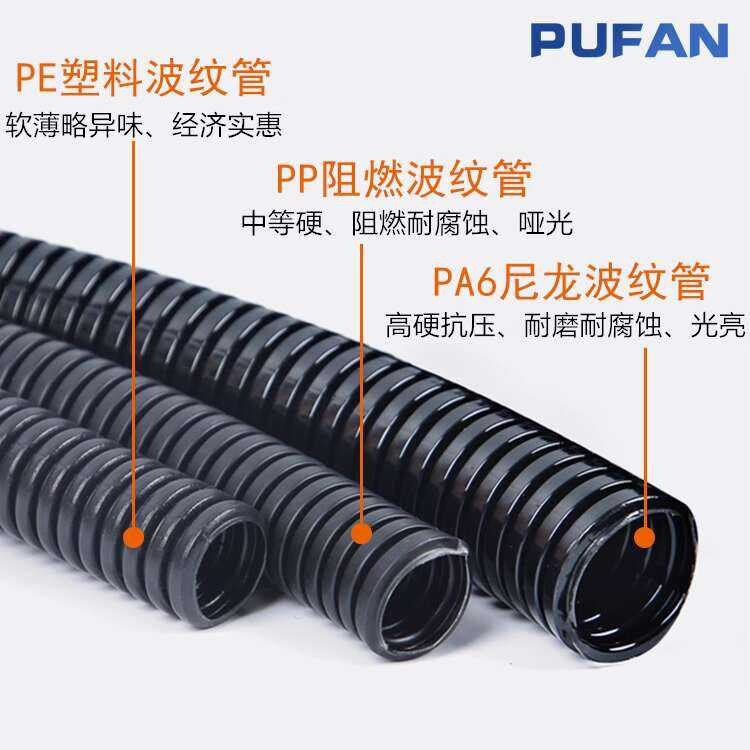 Plastic Corrugated PA Nylon PP Waterproof Flame Retardant Threaded Pipe ...