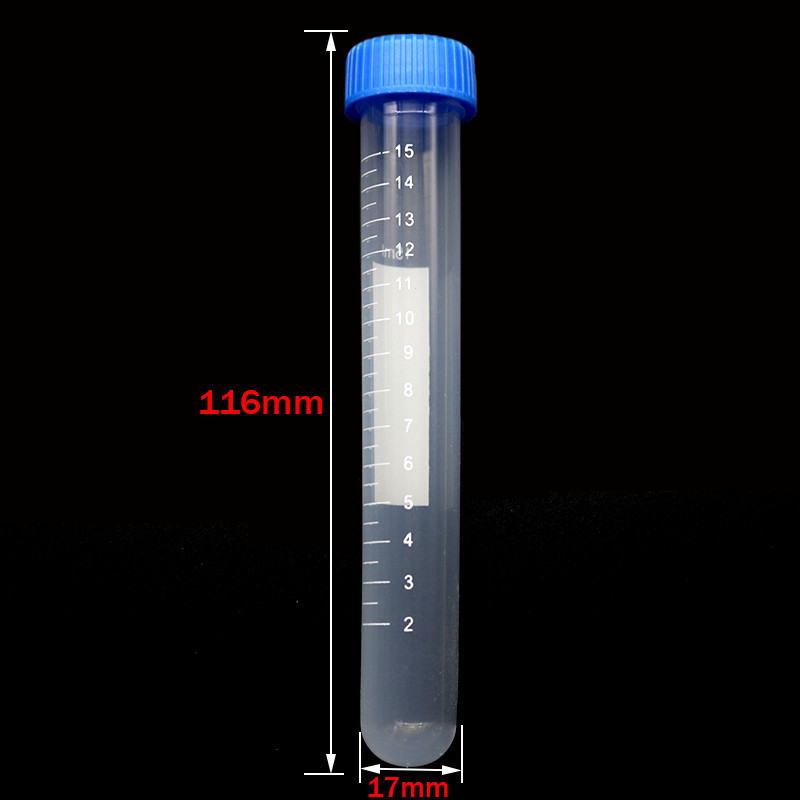 10PCS Scientific Laboratory Container Scale Blue Lid Round Bottom 50ML ...