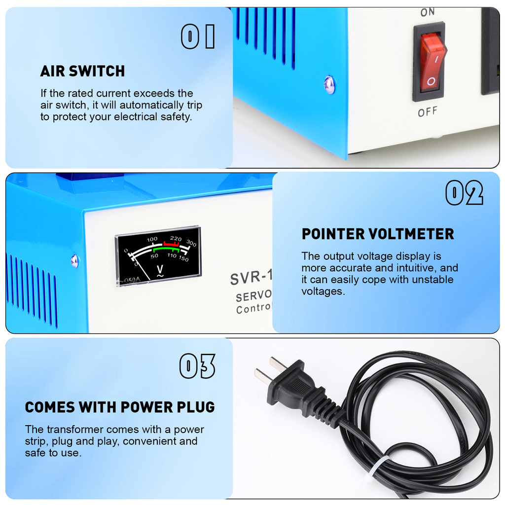 AVR 1000watts Automatic Voltage Regulator SVR-1000VA Servo Type AVR ...