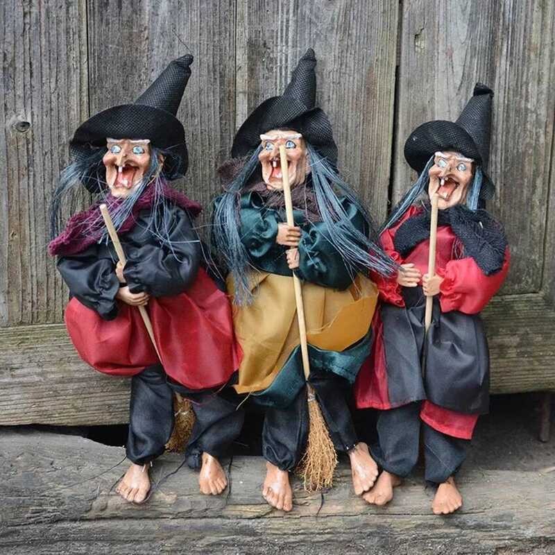 Halloween Hanging ⭐Aaaaa Witch Dolls Voice Control Prop Animated Ghost ...