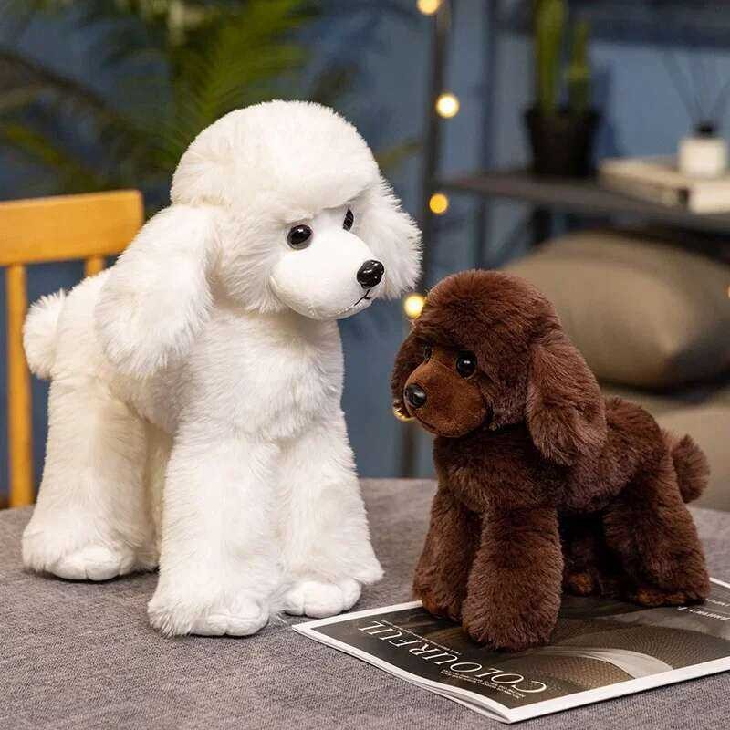 A Simulation Poodle Dog Doll Lifelike Teddy Puppy Stuffed Plush ...