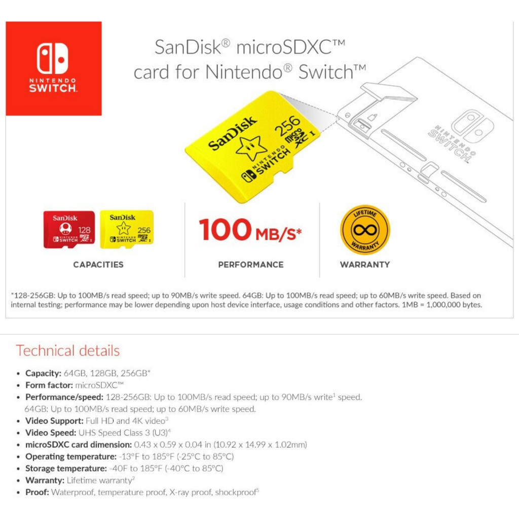 sandisk Switch Nintendo Micro SD Card SD Card Memory Card UHS-1 C10 ...
