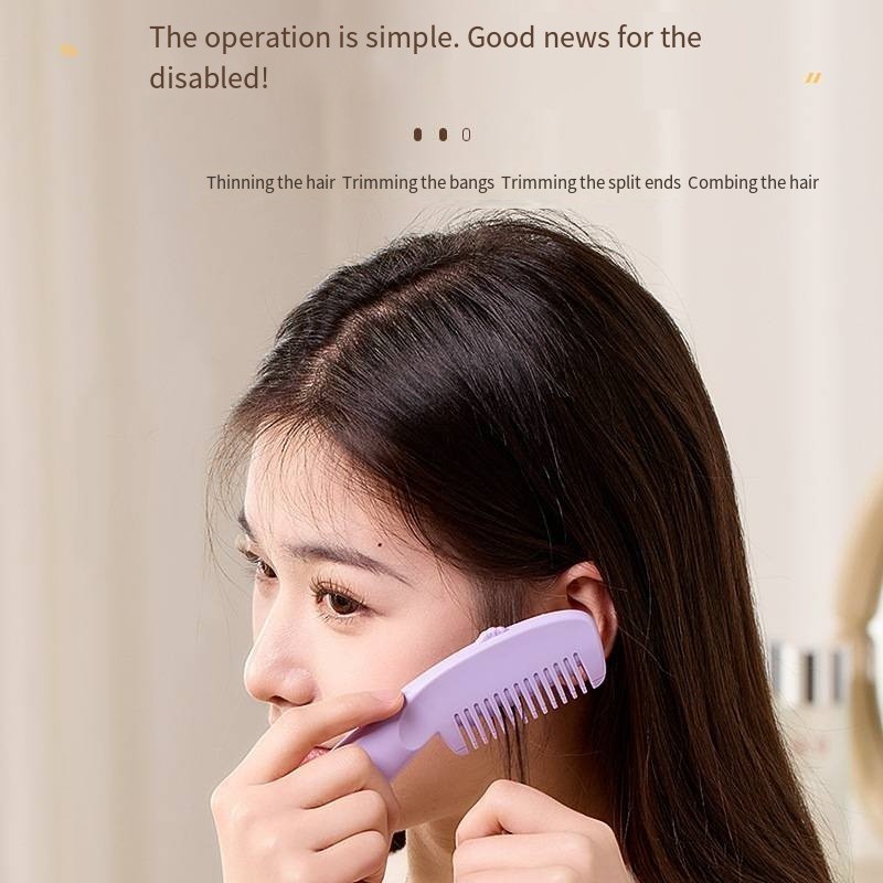 2 in 1 Hairdressing Comb3 Modes Adjustable Sliding Bangs Trimmer ...