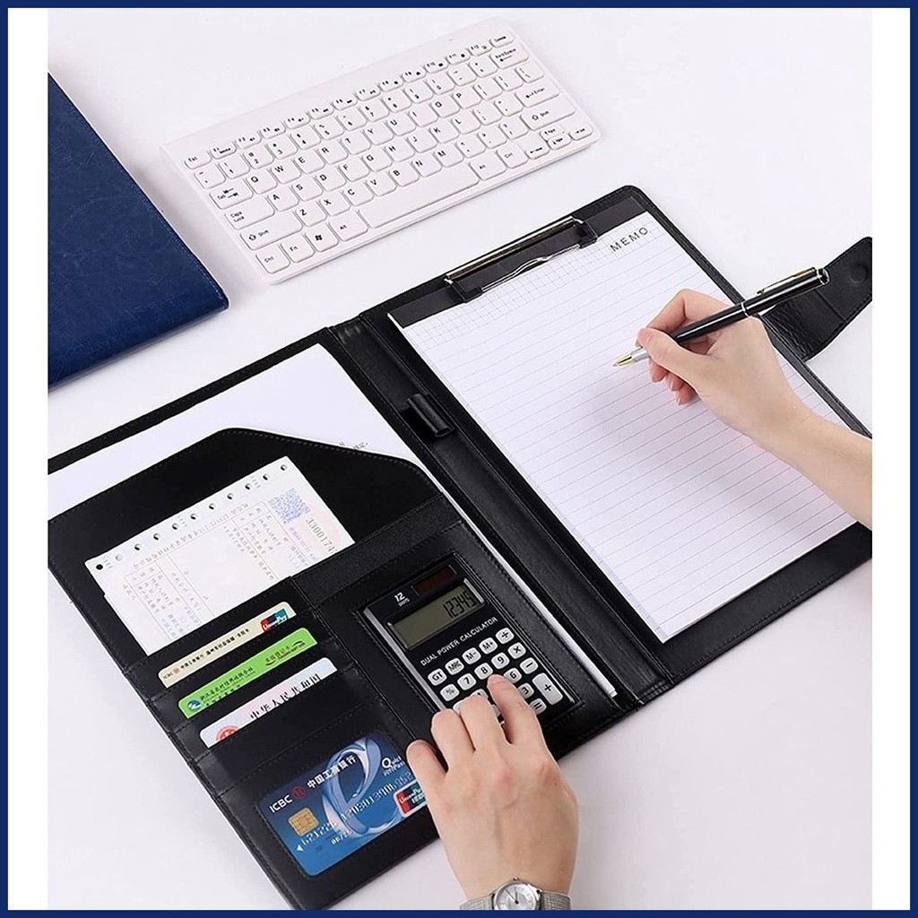 ∡ ∽ A4 multifunctional leather folder, contract signing folder, storage ...