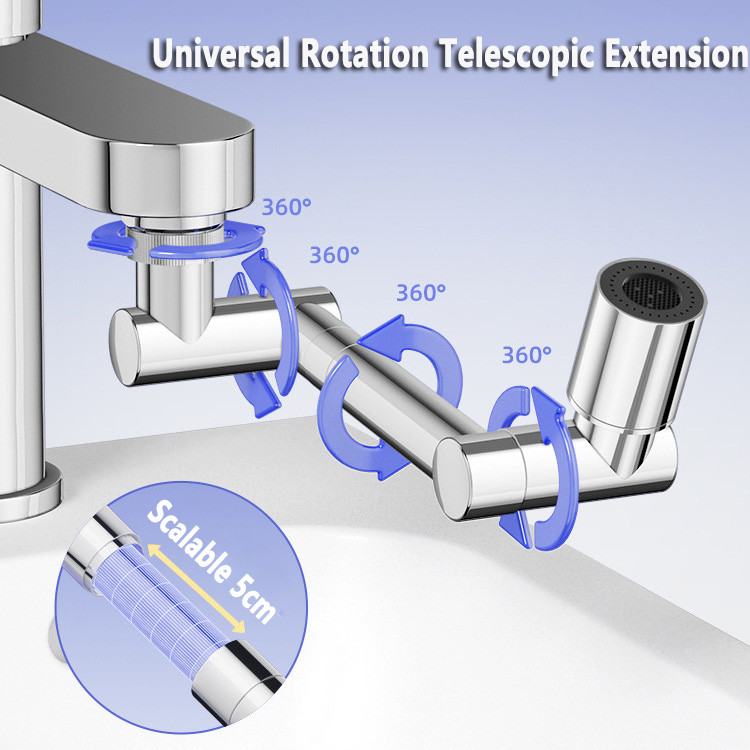 1440° Rotating Faucet Extender Aerator, Universal Mechanical Arm New ...