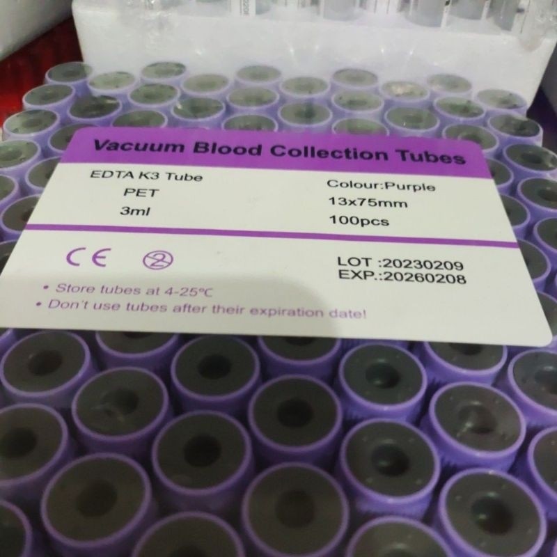 3ML K3 EDTA BLOOD VACUUM TUBES- Plastic 12-TRAYS/1 BOX | Shopee Philippines