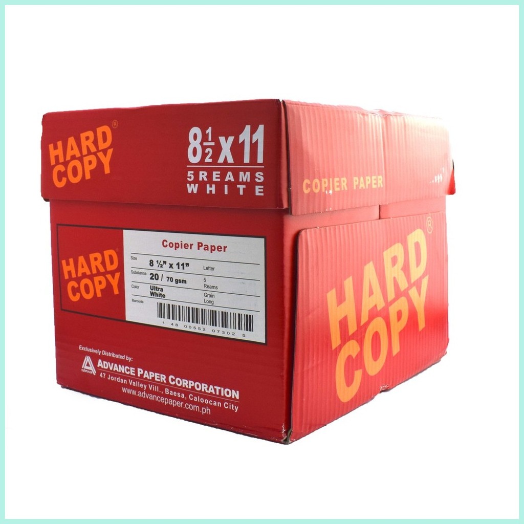 Hard Copy Bond Paper 1 Ream 500 Sheets Letter or Short Bond Paper 70gsm ...