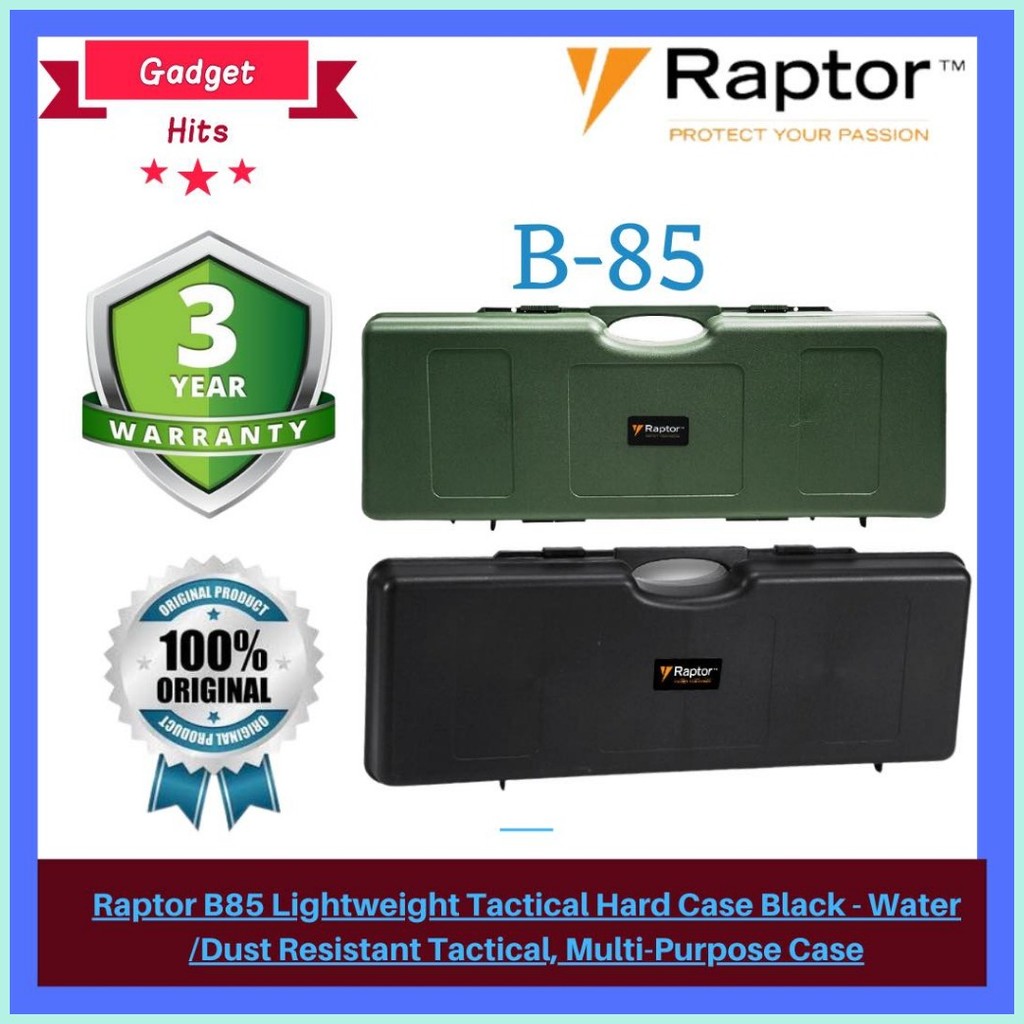 Raptor B85 Lightweight Tactical Hard Case Black - Water/Dust Resistant ...
