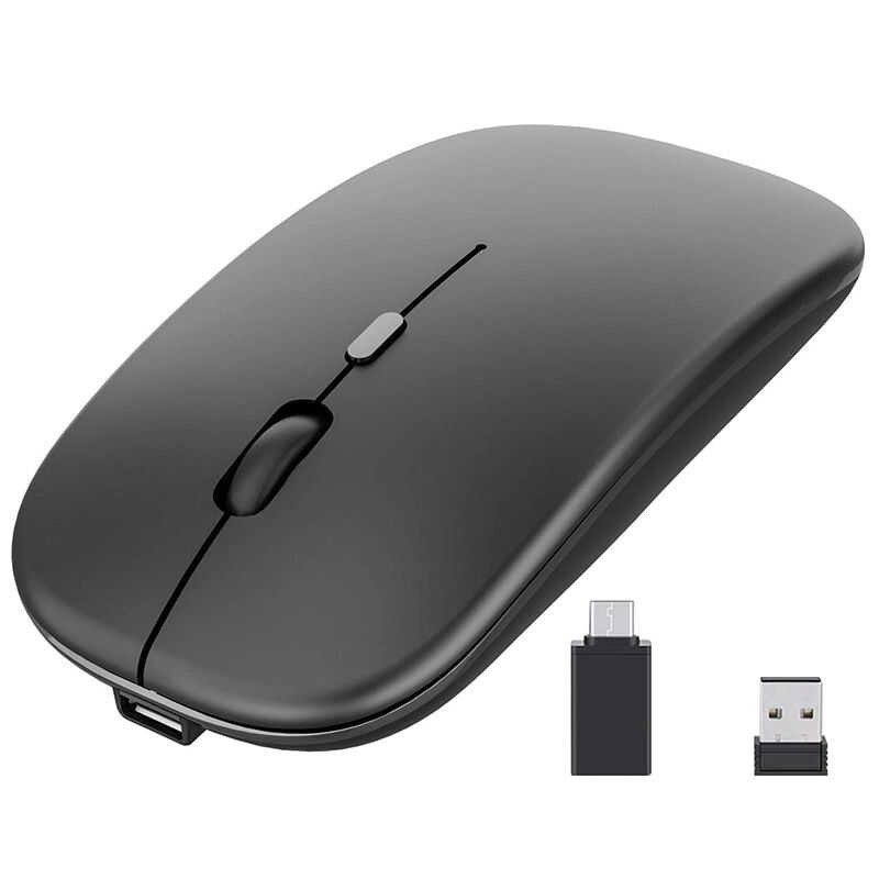 Wireless Rechargable,2.4G Ultra Silent Optical Mouse With USB And Type ...
