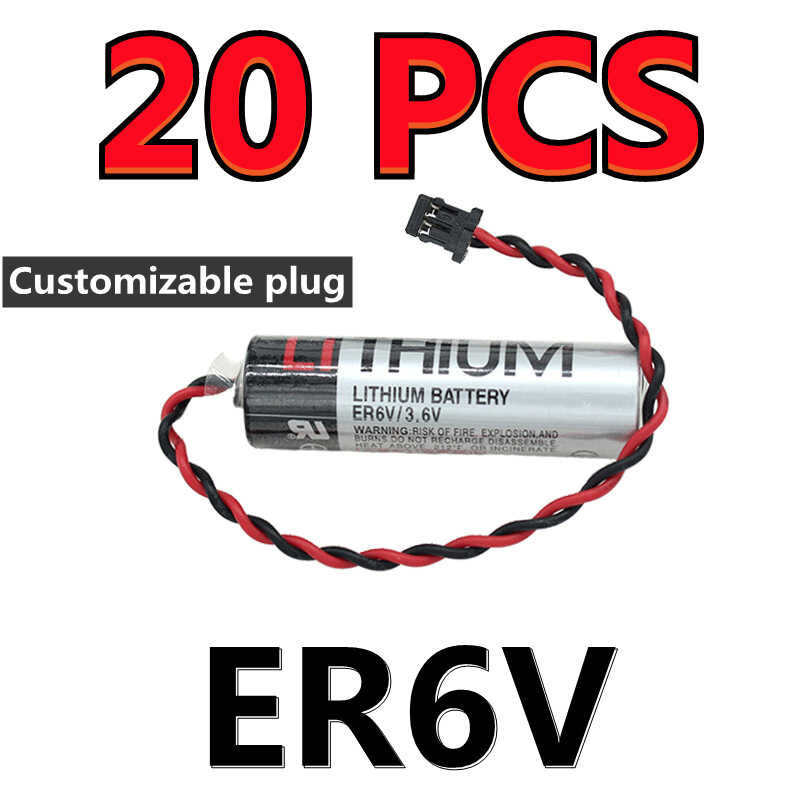 20 PACK HOT Orihinal Na Er6v Er6vc119a 3.6V 2000Mah PLC Battery With ...