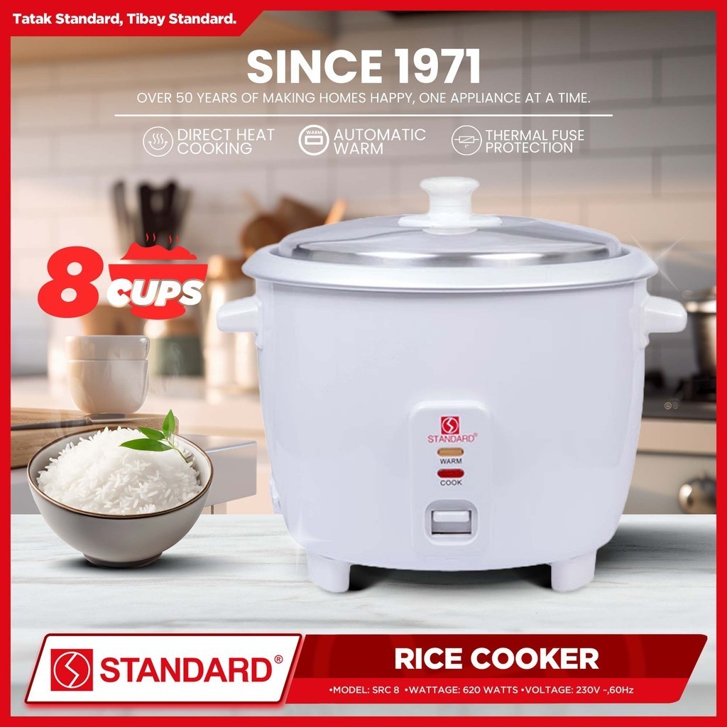 Standard Rice Cooker 1.5L (Plain White) SRC 8 | Shopee Philippines