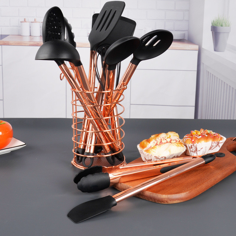 Silicone Functional Stainless Steel Kitchen Utensil Set Twelve ...