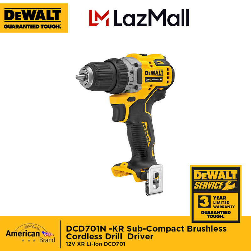 DCD701N-KR Sub-Compact Brushless Cordless Drill / Driver 12V XR Li-Ion ...