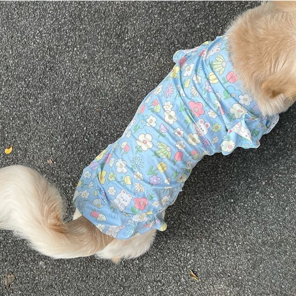 Big Dog Clothes Floral Skirt Strawberry Large Dog Dress Golden ...