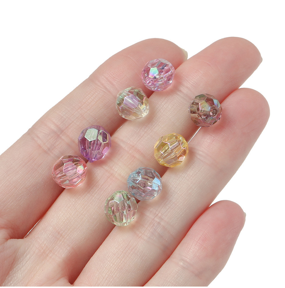 St.kunkka 10-50Pcs Acrylic Crystal Beads 8mmUV Color-Plated Transparent ...