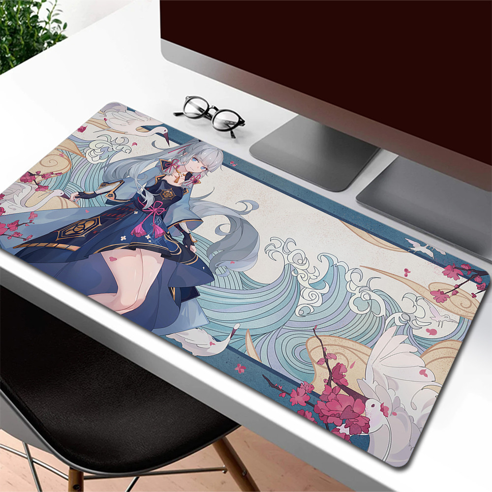 Genshin Impact Mouse Pad Game Console Anime Big Girl Mouse Pad Edge ...