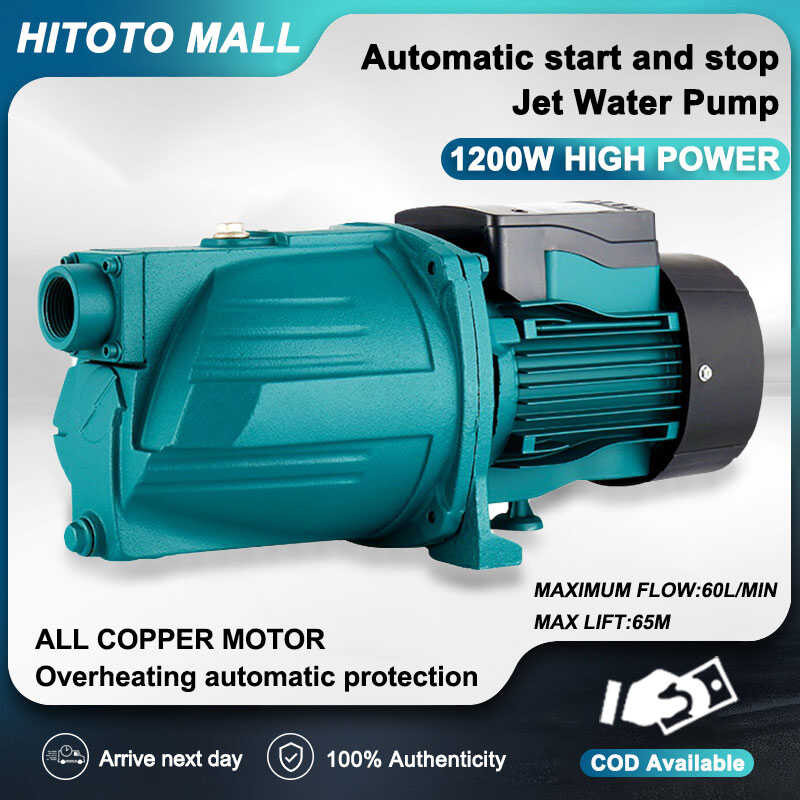 1200W Electric Water Pump Portable Motor Heavy Duty Jet Pump 1Hp 60L ...
