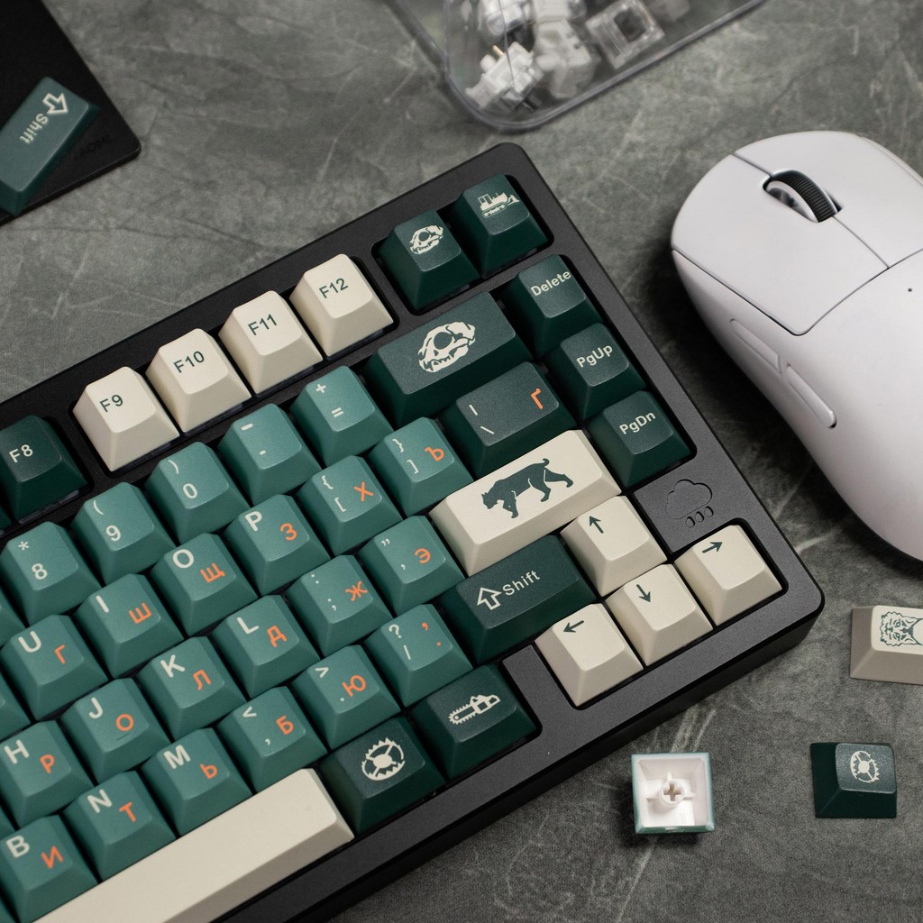 GMK Silent Forest Keycaps Green 1.7mm Thickness PBT cherry Profile ...