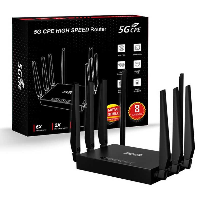 CPE 5G Wifi6 Router Dual Band 2.4G+5.8G Wireless Router Gigabit Ethernet Router Na May SIM Card ...