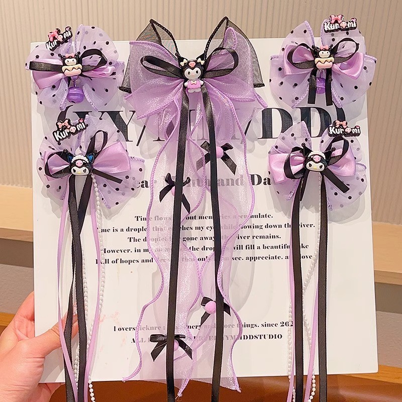 Kuromi Hair Accessories Girls Bow Hairpin Influencer Little Princess ...