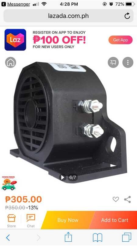 % Up % Back Horn Auto Volt 12V - 48V, Heavy Duty Buzzer Sound ( Beep ...