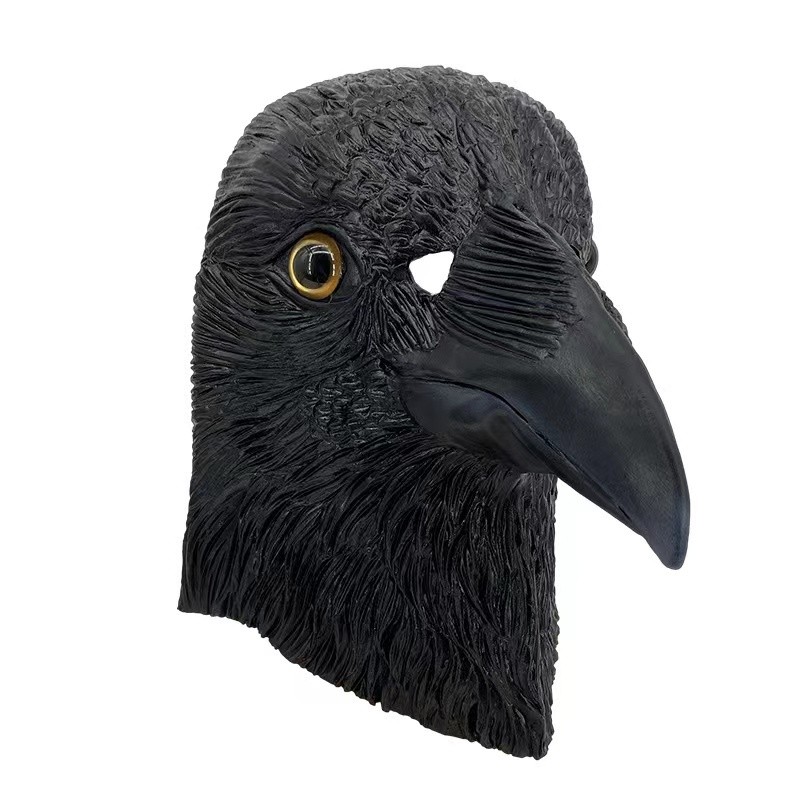 § Crow Mask Party, Animal Latex, Full Head, Realistic Bird, Fancy Dress ...