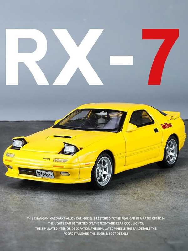 1/32 ∮ Mazda Rx7 Initial D Miniature Diecast Rx-7 Model Sound & Light ...