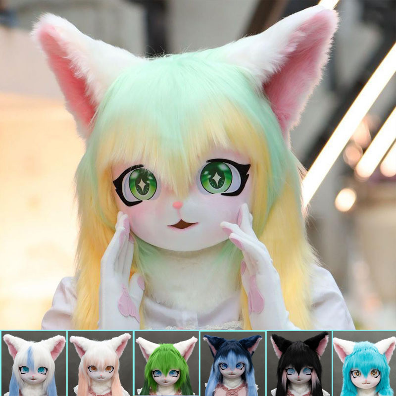 § Kawaii Fursuit Kigurumi Headset Furry Head Base Comiket Furries ...