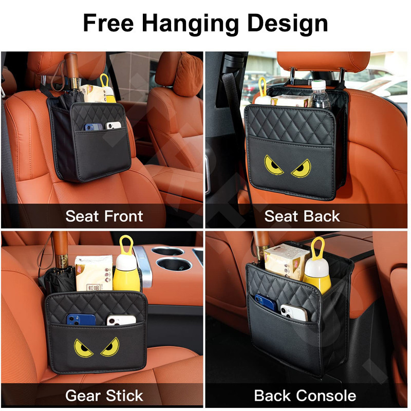 Nissan Nismo Car Back Seat Storage Bag Leather Organizer Car Cup Holder ...