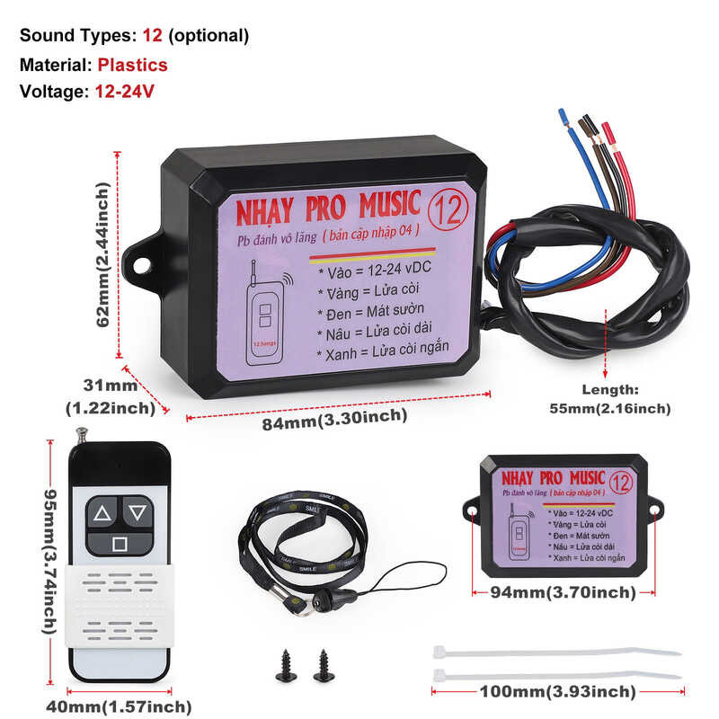 ZXH Para Sa Car Truck Van Motorcycle Auto 12 Tones 12-24V Nhay 3+ Pro ...