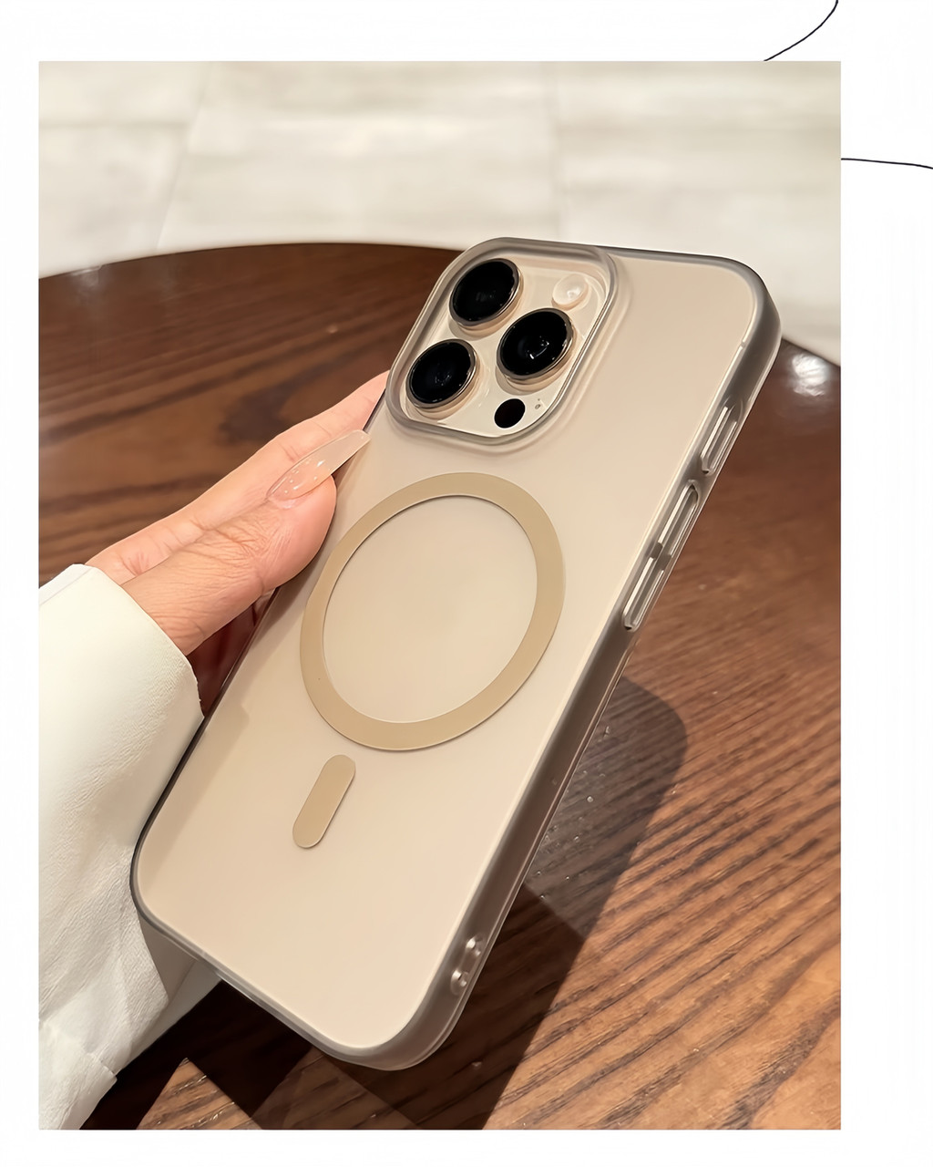 Desert Titanium Matte Magnetic Phone Case for IPhone 16 Pro Max 11 12 13 14 15 Pro Max Plus ...