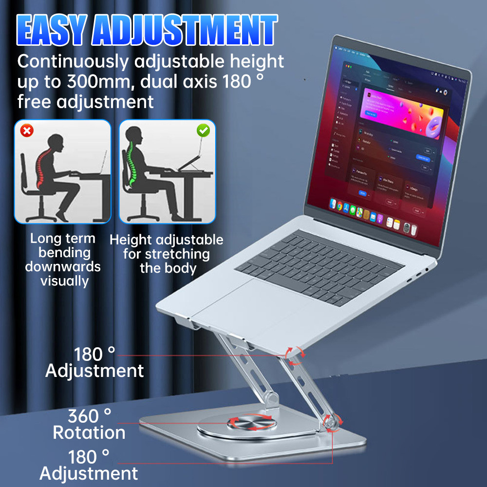 Laptop 360° Rotating Bracket With Fan Laptop Cooling With RGB Fan ...