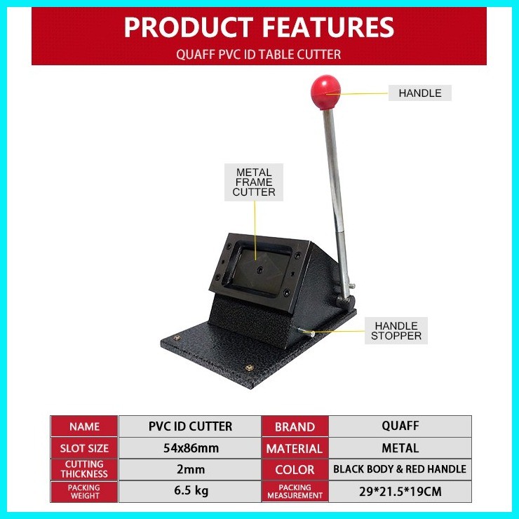 QUAFF PVC Card Die Cutter ID Size 86-54mm | Shopee Philippines