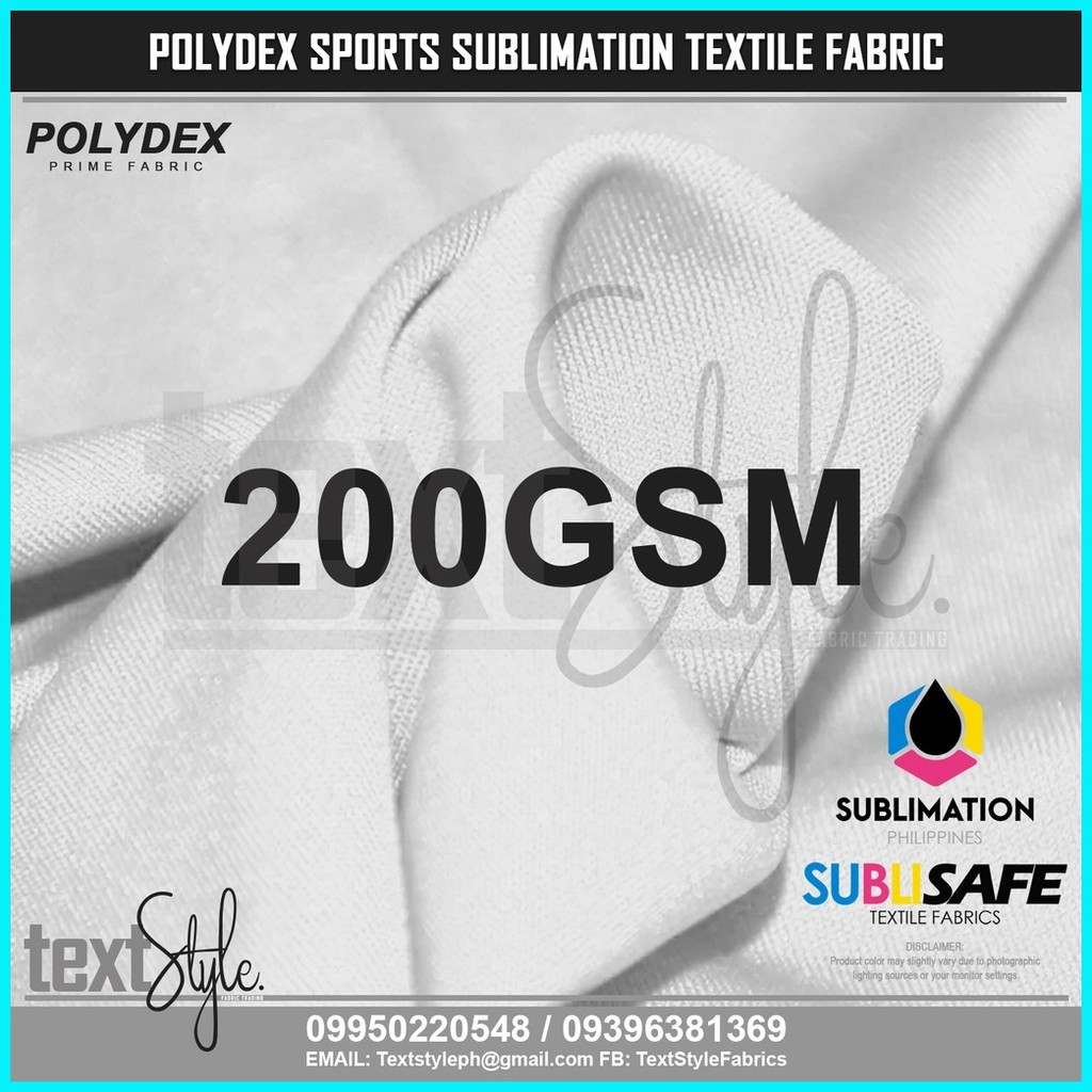 Textstyle White Sports Polydex Sublimation Textile Fabric SubliSafe ...