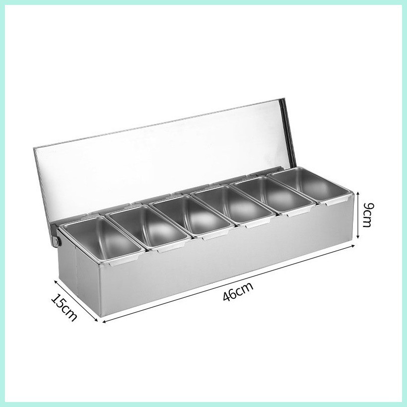Stainless Steel Seasoning Restaurant Chef with Lid Storage Box ...