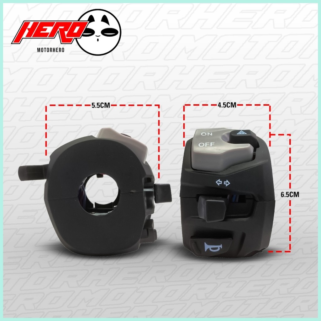 ADV Handle Bar Switch with Passing Universal Left Side Heavy Duty ABS ...