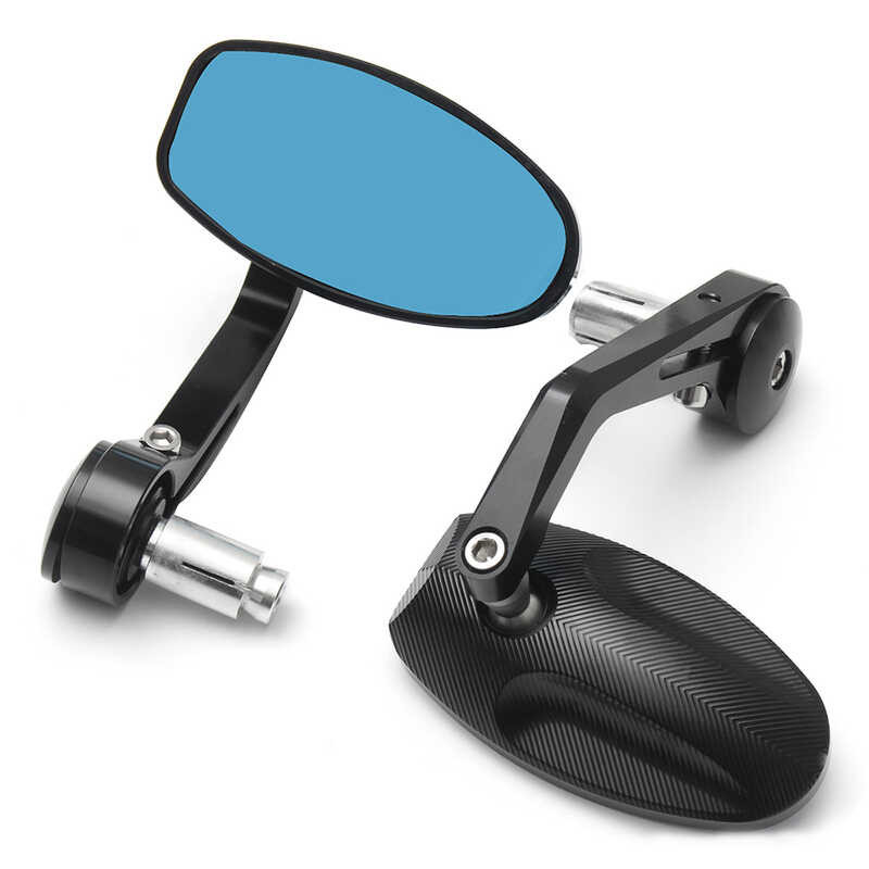 2Pcs/Lot Mirrors CNC Motorcycle Bar End Black Rearview Side Mirror For ...