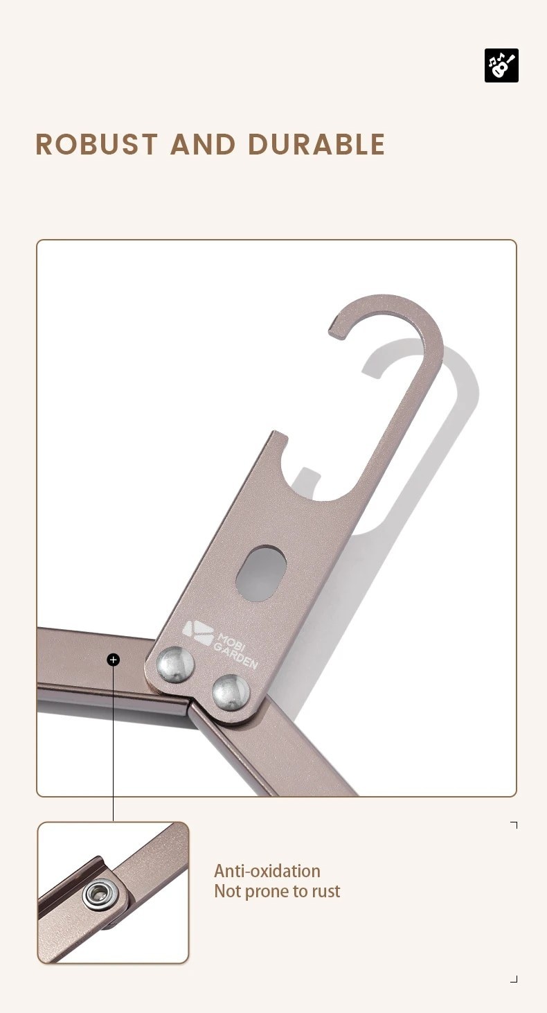 MOBI GARDEN Portable Aluminum Alloy Folding Hanger Ultralight Scalable ...