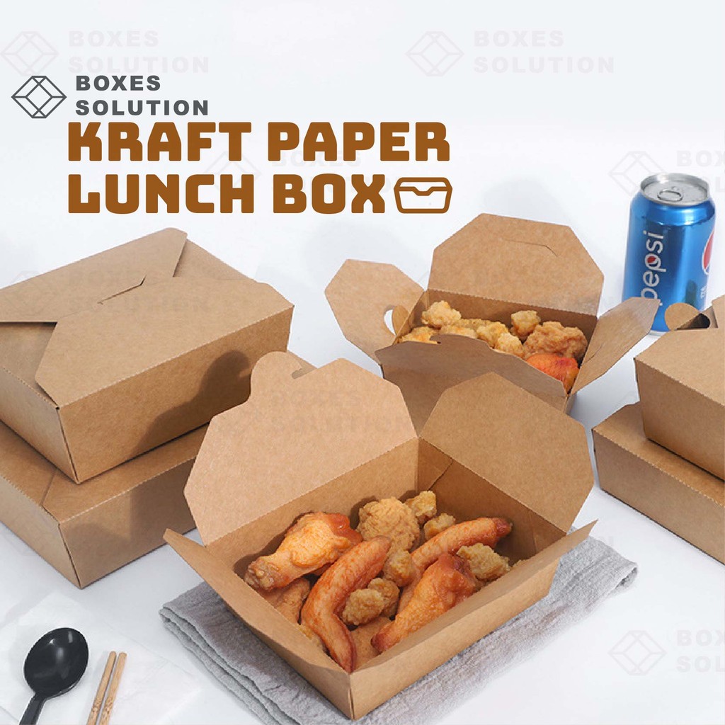 VBS Premium Quality Brown Kraft Boat Paper Lunch Box Container Food ...