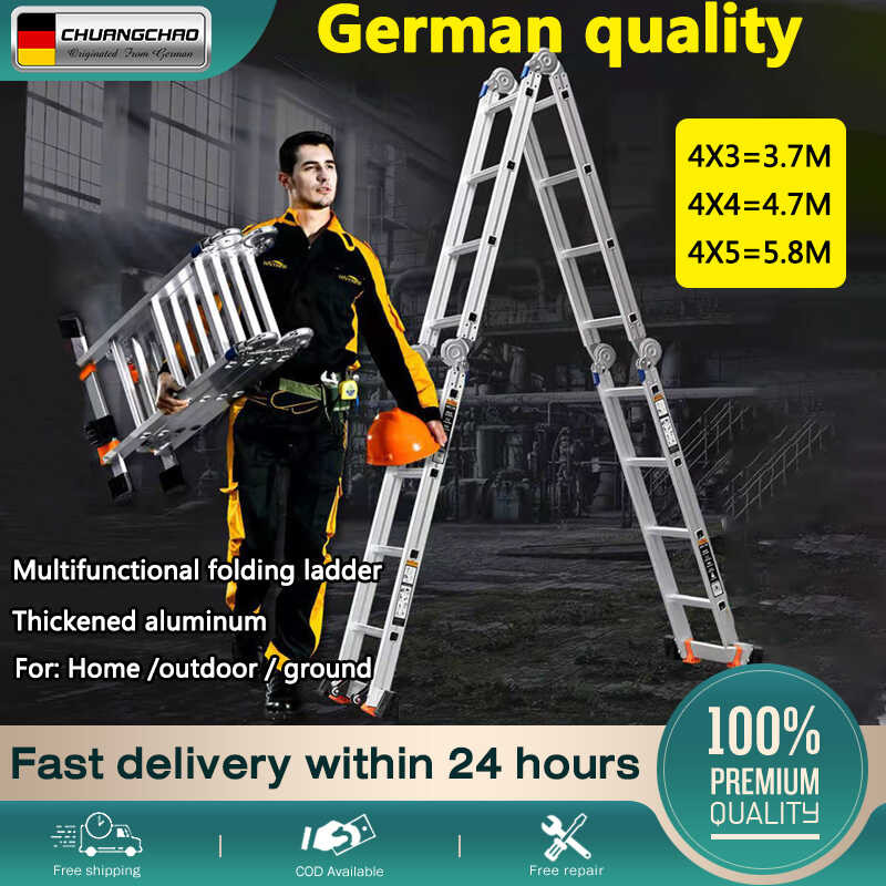 12Ft CHUANHAO 16Ft 20Ft Foldable Ladder 4X3 4X4 4X5 Multi Purpose ...