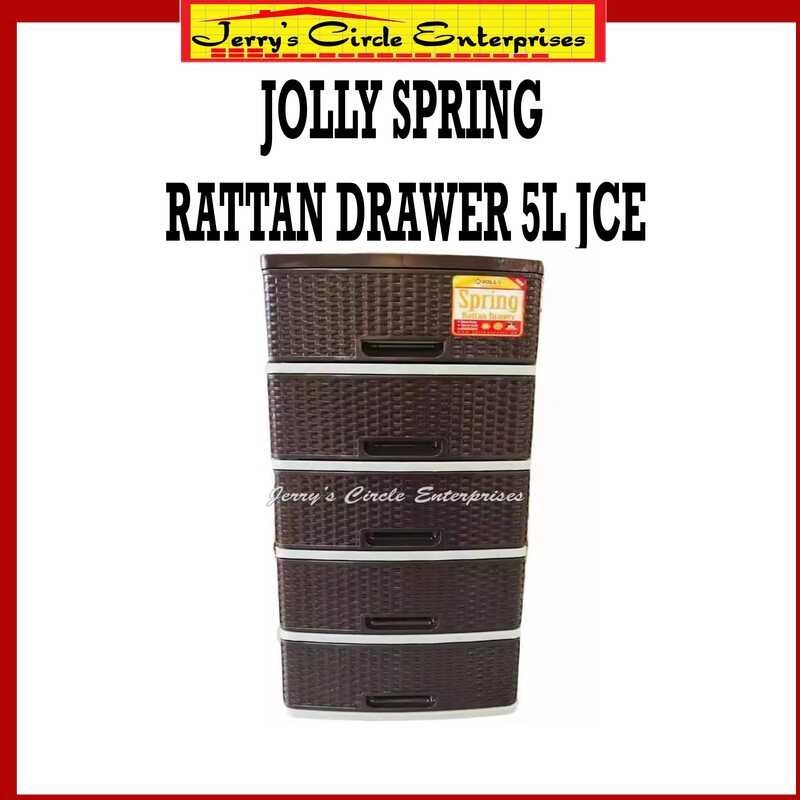 Stock] [Sa JOLLY SPRING RATTAN DRAWER 5L / 799 5L DRAWER JCE | Shopee ...